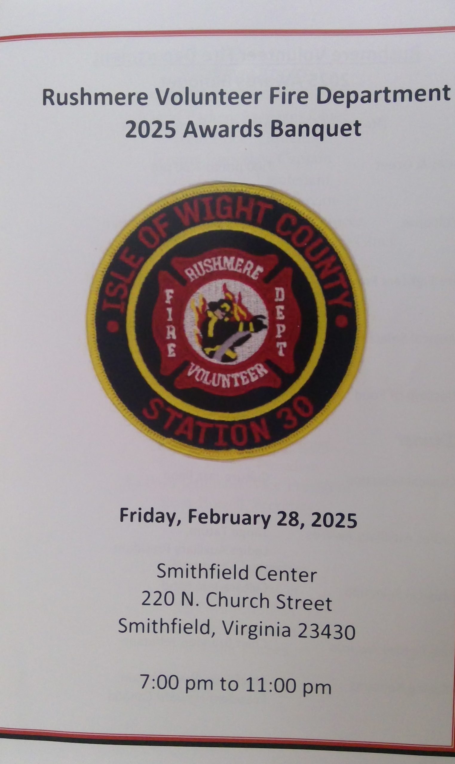 Rushmere Banquet 2025! - Rushmere Vol. Fire Department Station 30